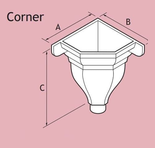 Cast Iron Rainwater Hopper Heads - Corner