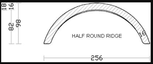 Redland Half Round Ridge Tile - Traditional Colours