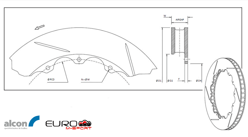 Alcon Advantage 330mm x 32mm Ventilated Disc 12x203 PCD