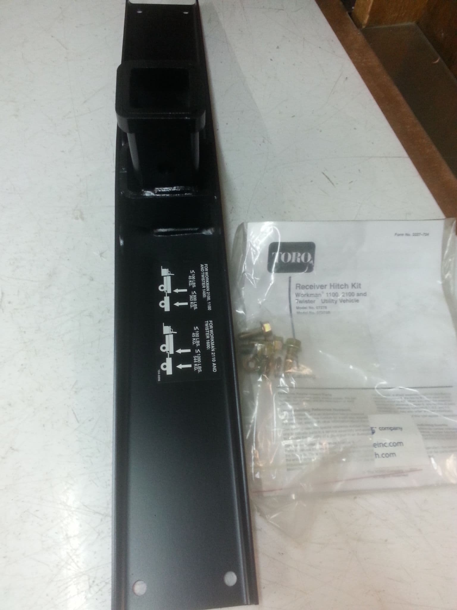 07278 Toro & Hayter Beaver RECEIVER HITCH KIT UP-ST