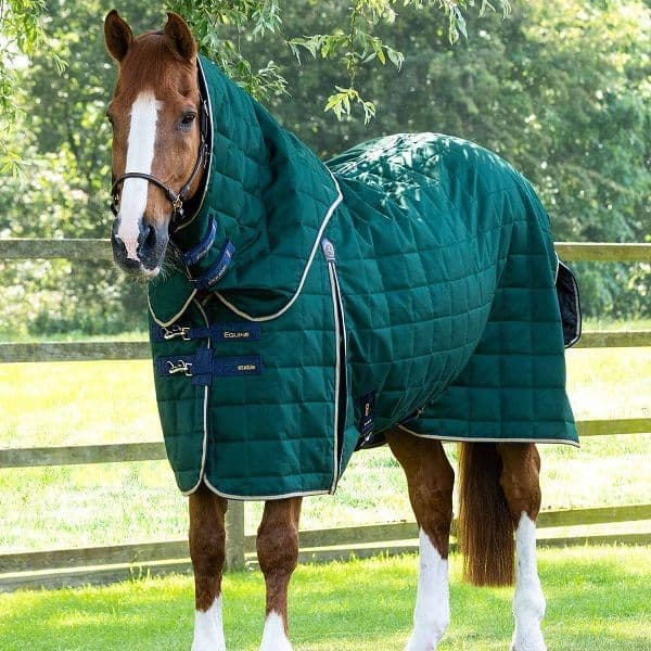 Premier Equine Lucanta 200g Stable Rug with Neck Cover - Green