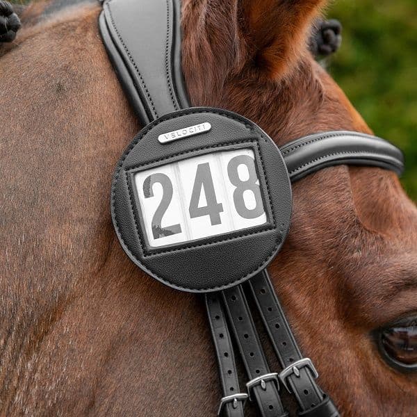 Shires Velociti Bridle Competition Number Holder - Black
