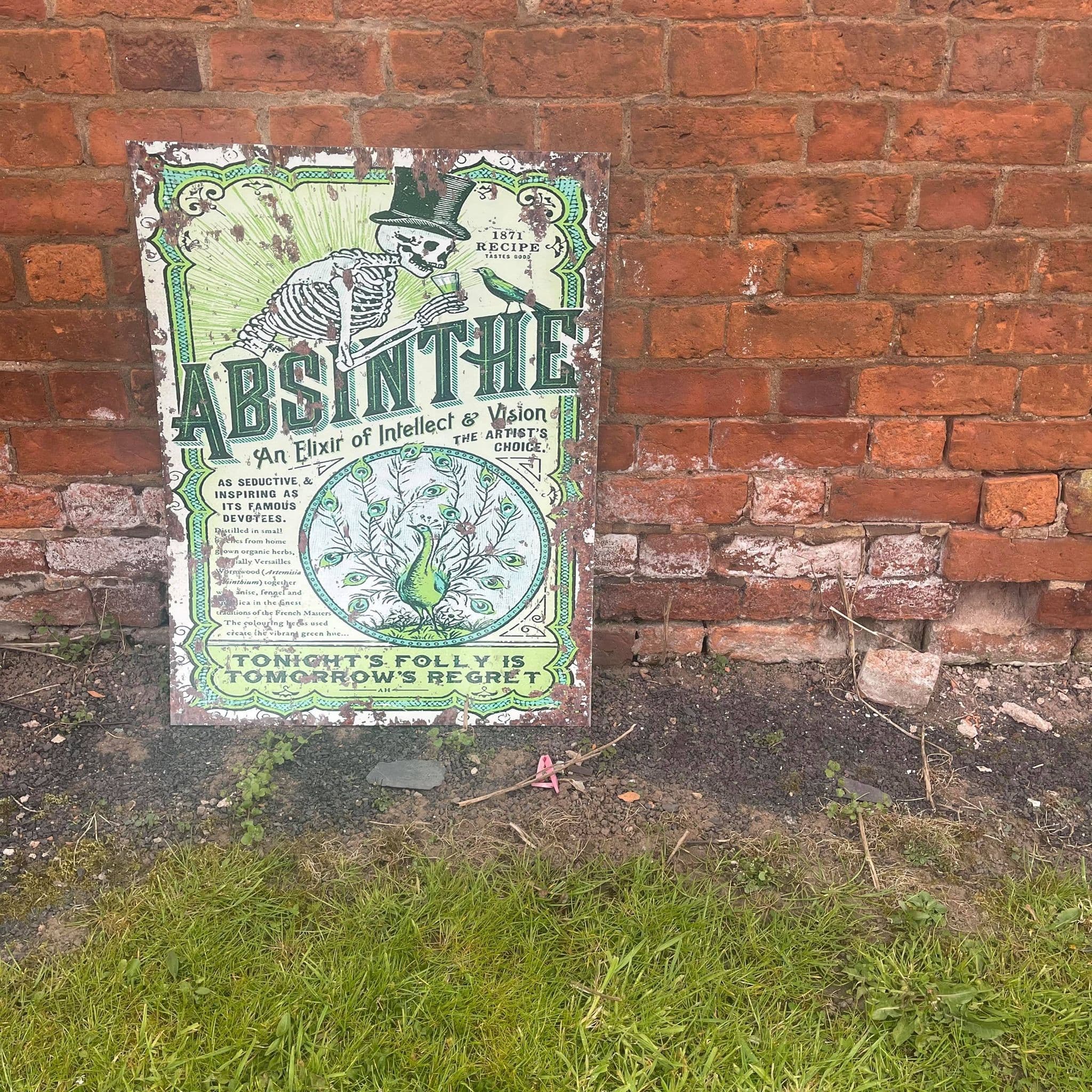 Absinthe Green Drink - Metal Wall Sign