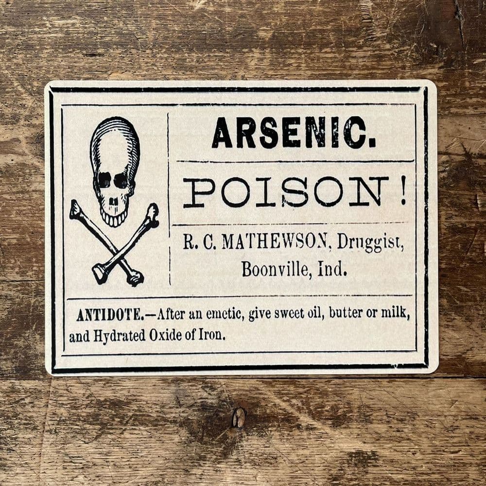 Arsenic Poison Skull And Cross Bones - Metal Wall Sign
