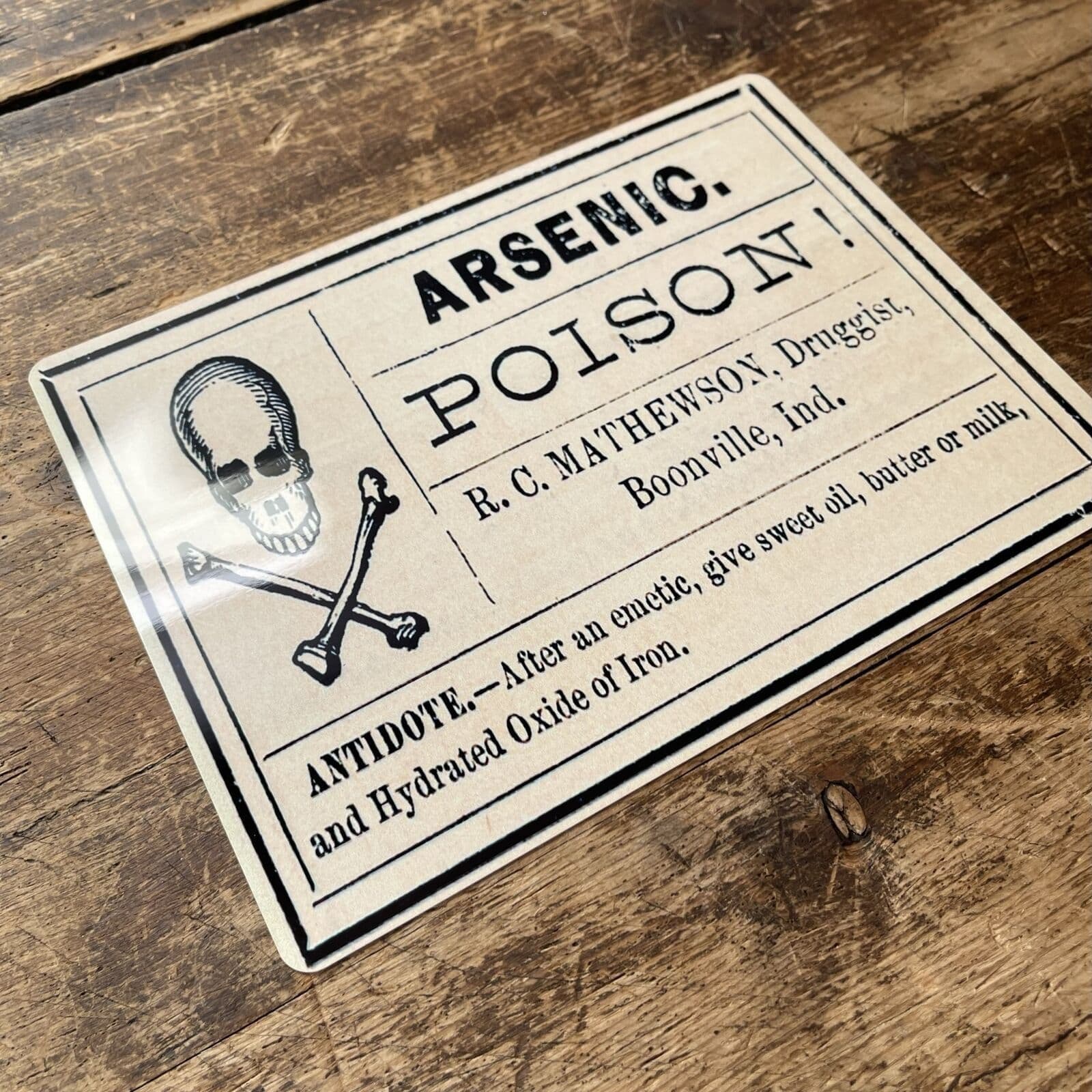 Arsenic Poison Skull And Cross Bones - Metal Wall Sign