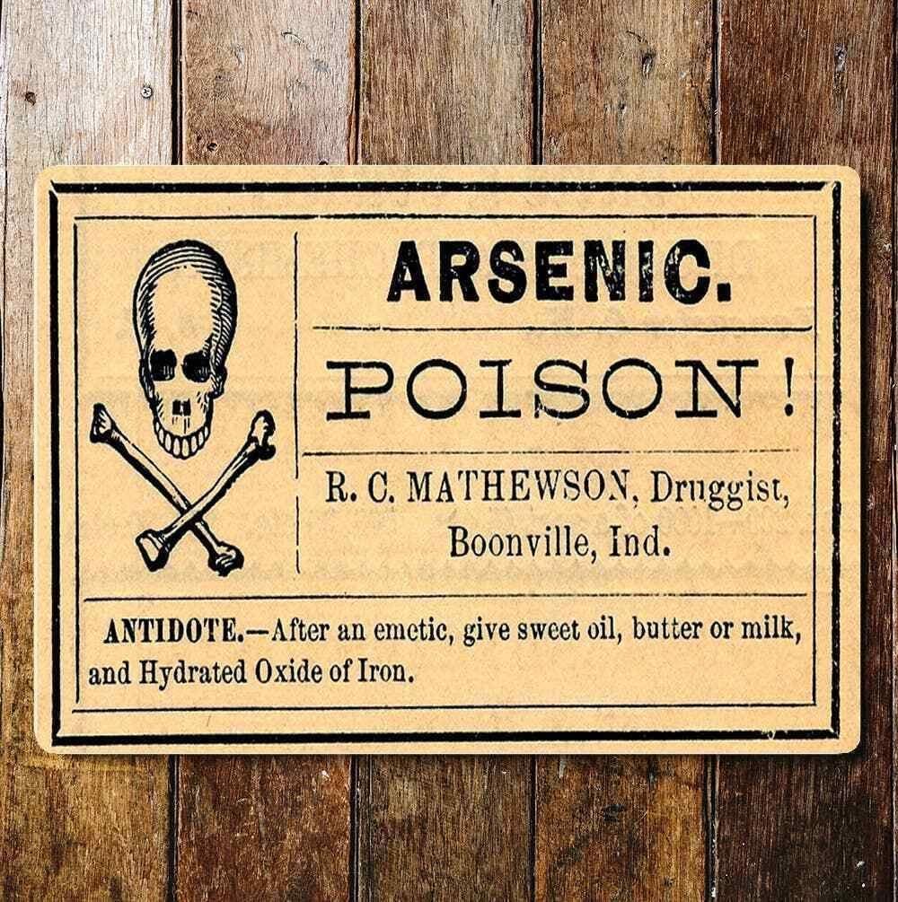 Arsenic Poison Skull And Cross Bones - Metal Wall Sign
