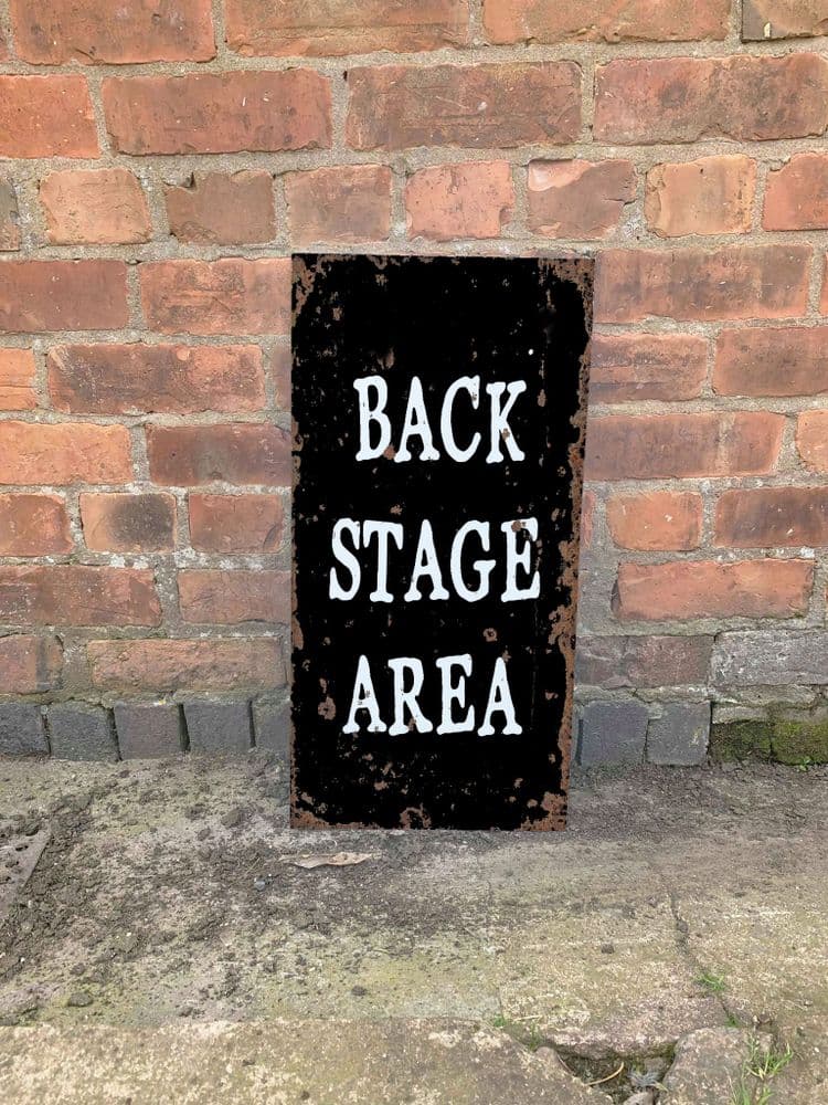 Back Stage Area - Metal Advertising Wall Sign