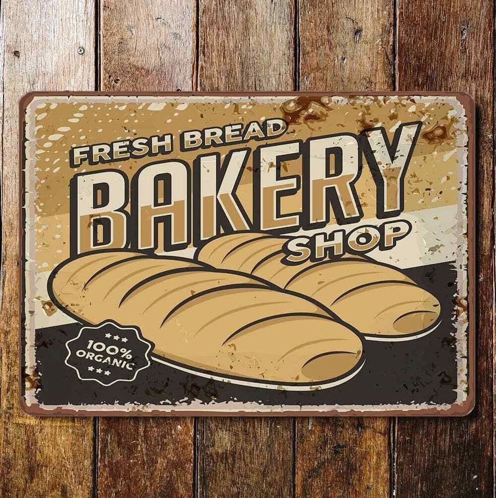 bakery shop bakery shop - Metal Wall Sign