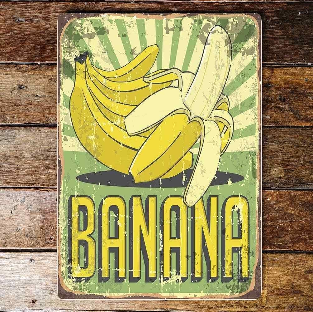 Bananas Yellow And Green - Metal Wall Sign Plaque
