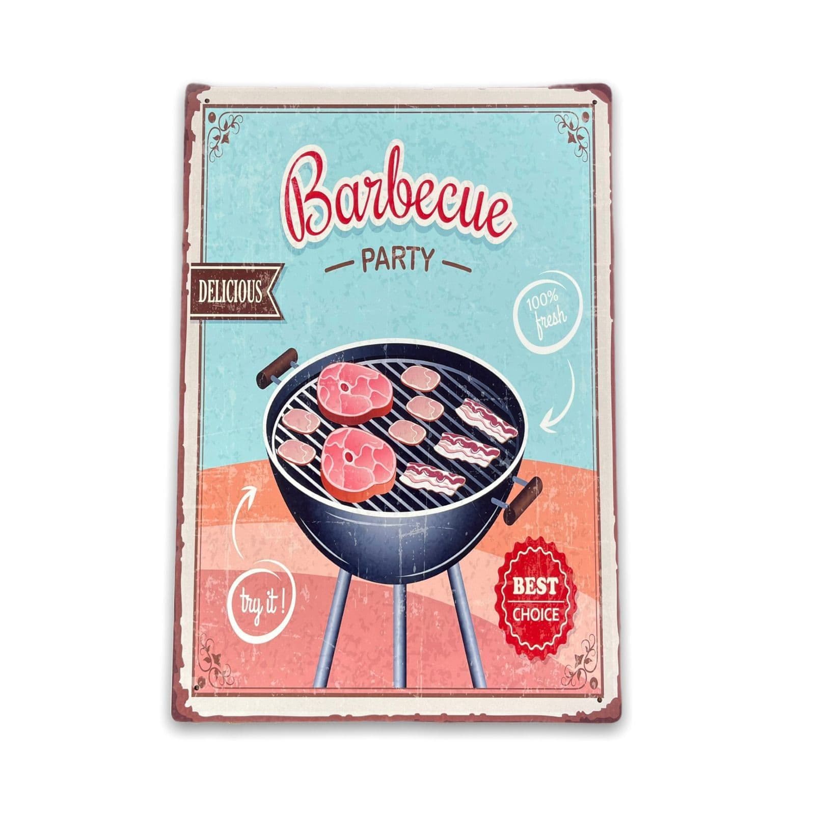 Barbecue BBQ Party Metal Wall Door Sign Plaque Man Cave