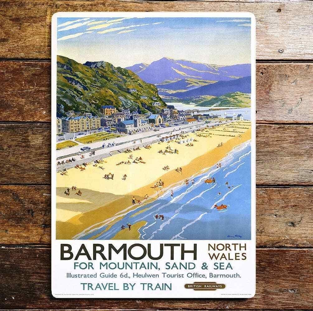 Barmouth north wales sea GW trains Metal Sign