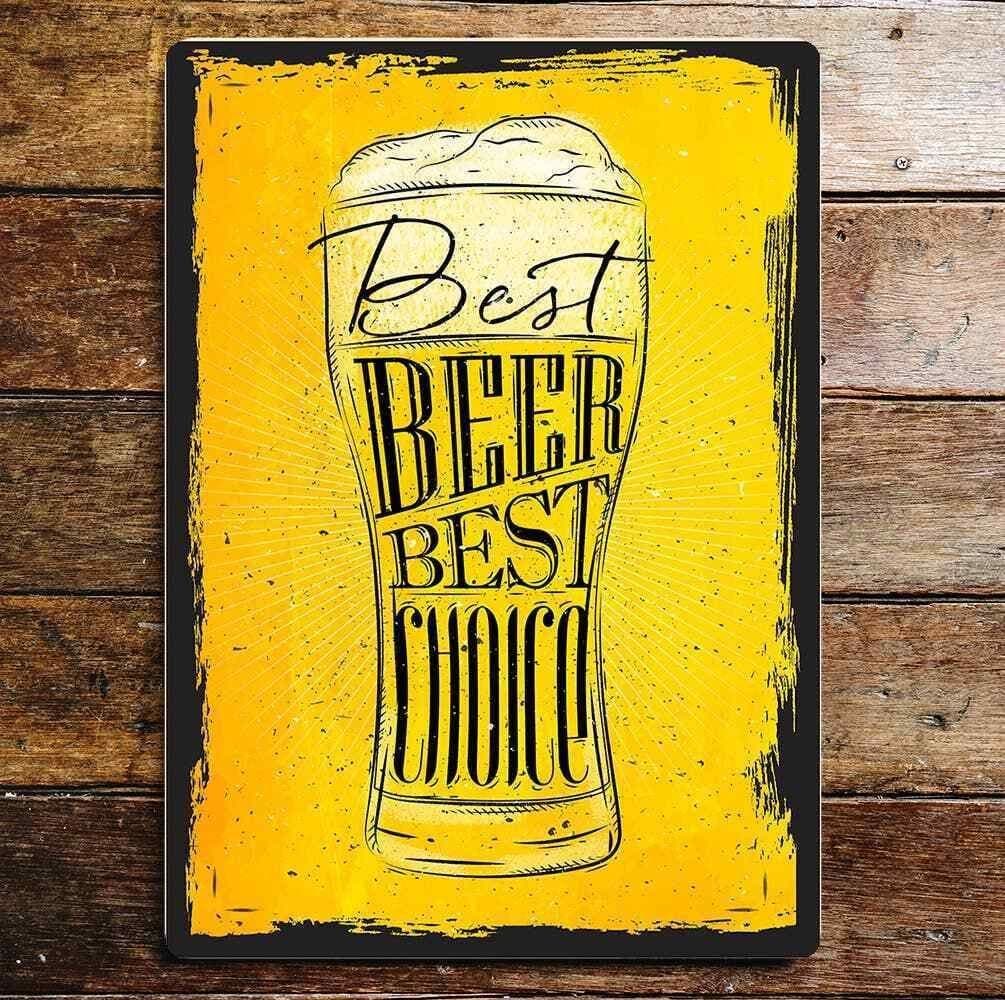 Best Beer Best Choice Beer Glass Yellow Metal Sign Plaque