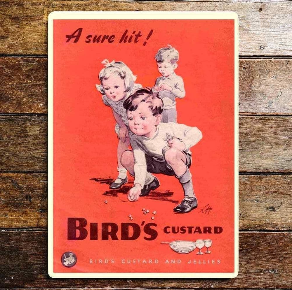 Birds Custard A Sure Hit Metal Sign