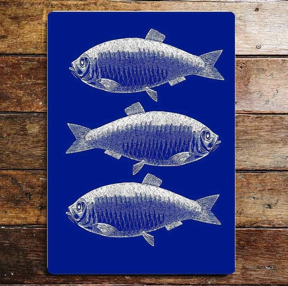 Blue Fish Sea - Metal Wall Sign