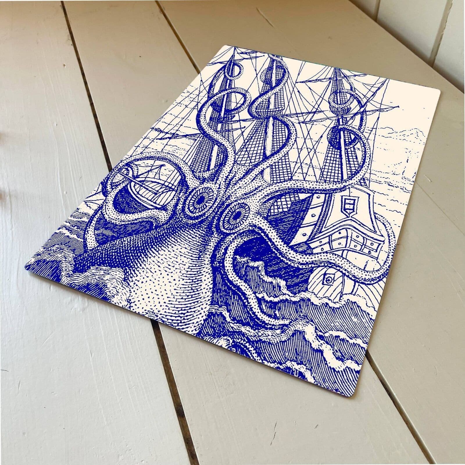 Blue Octopus - Metal Botanical Wall Sign