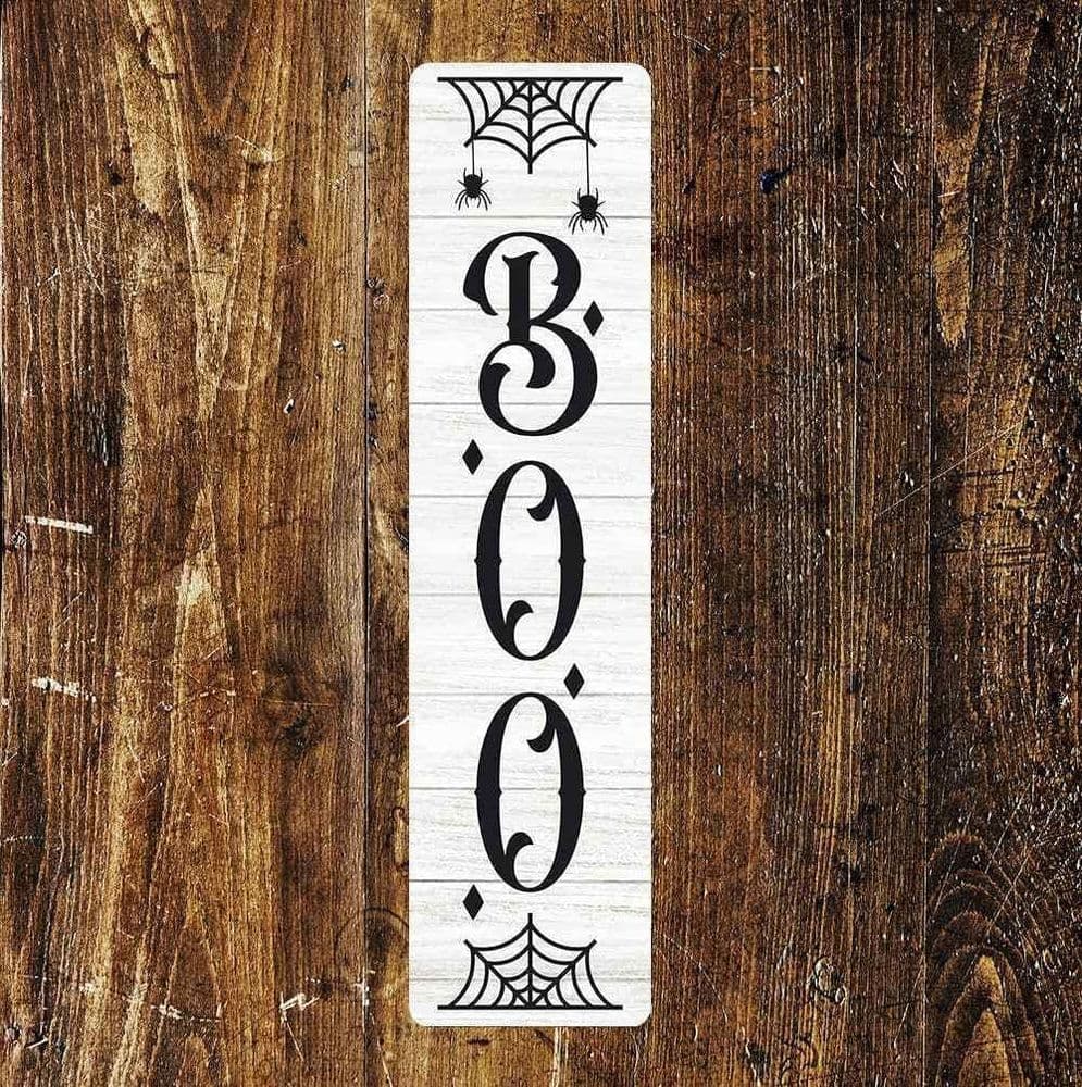 Boo halloween Door - Metal Long Sign Plaque