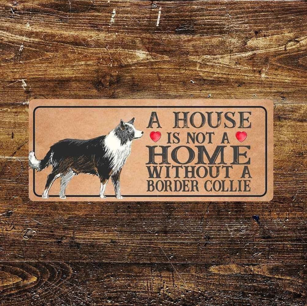 Border collie Dog Metal Sign Plaque