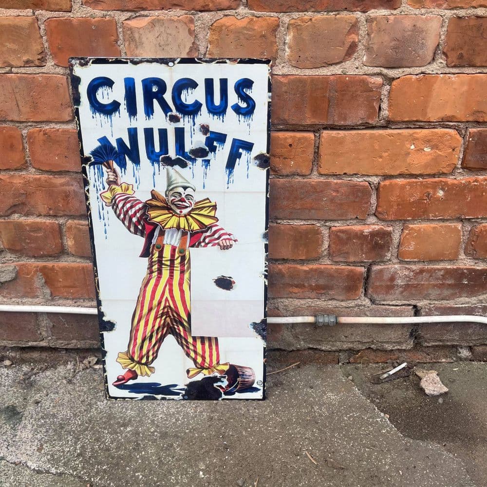 Circus Wulff Clown Metal Wall Sign