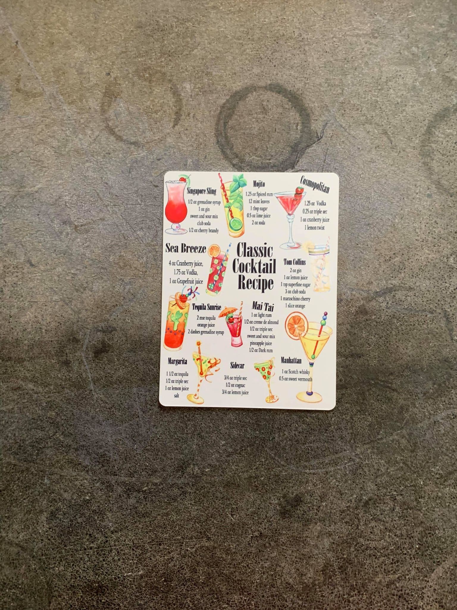 Classic Cocktail Recipe - Metal Humour Wall Sign