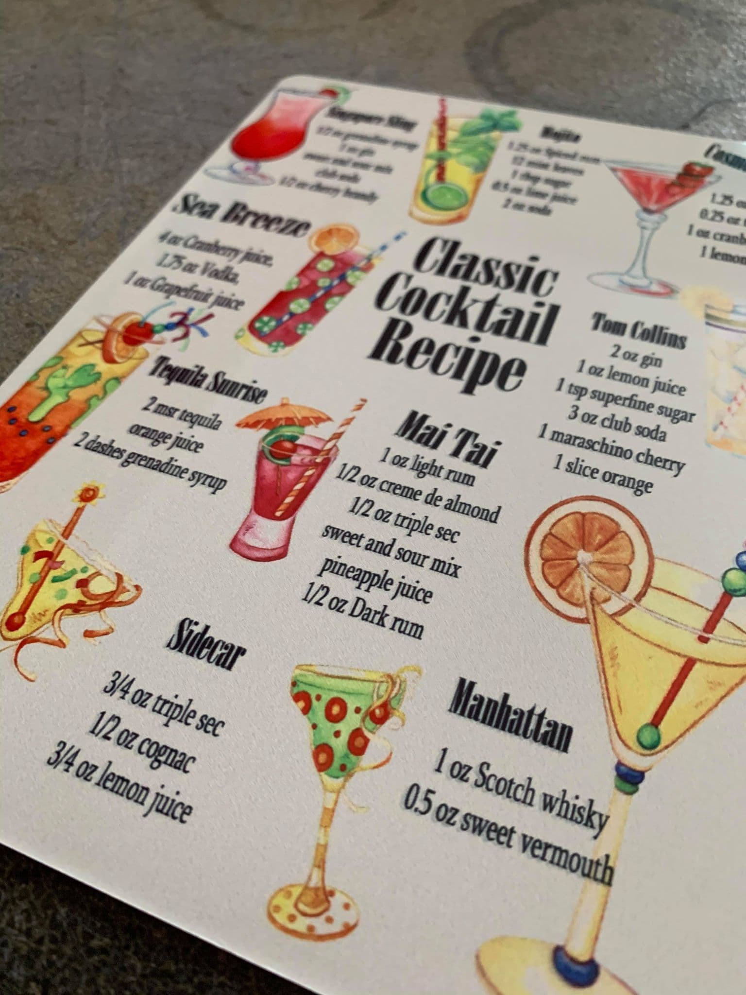 Classic Cocktail Recipe - Metal Humour Wall Sign
