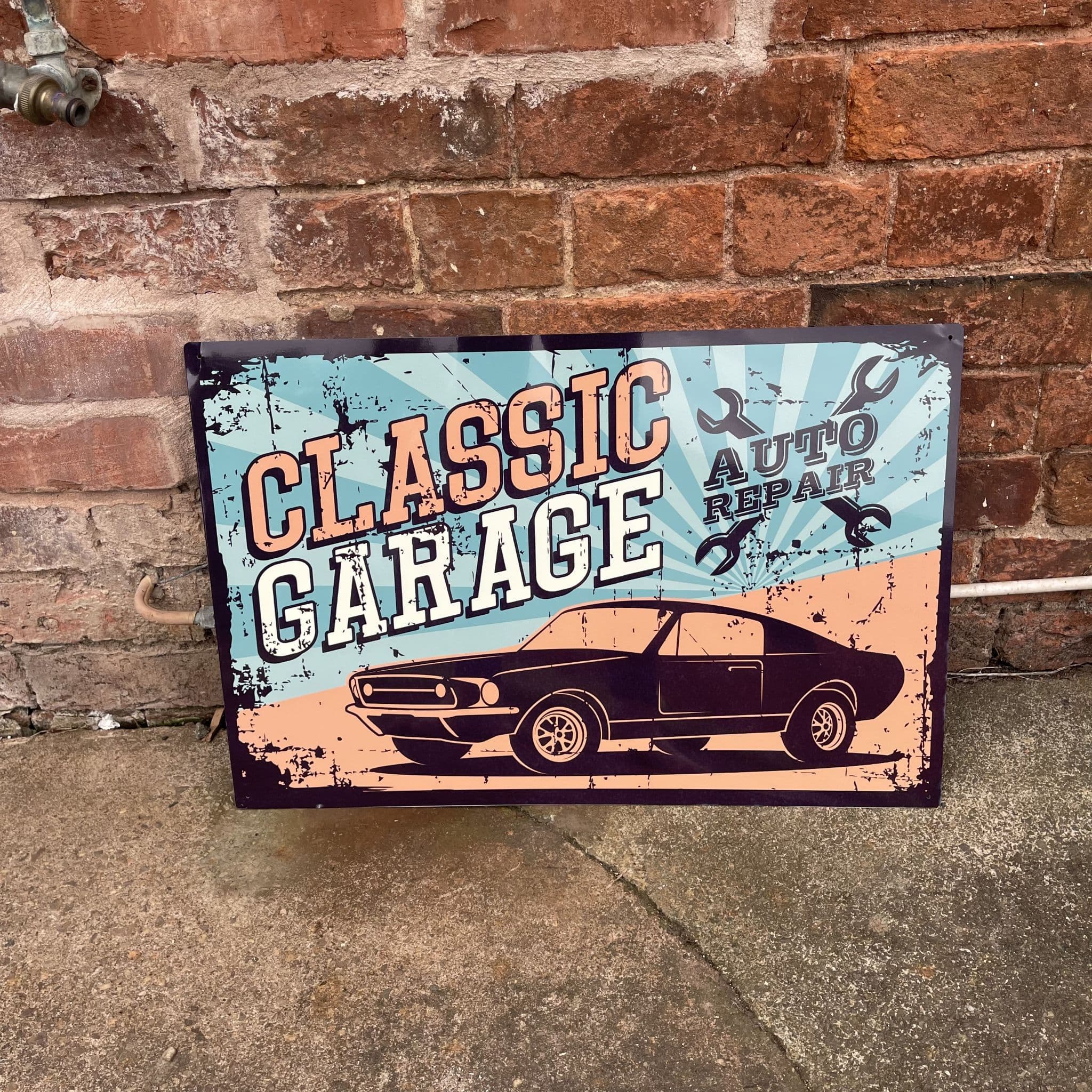 Classic Garage Auto Repair Man Cave - Metal Vintage Wall Sign