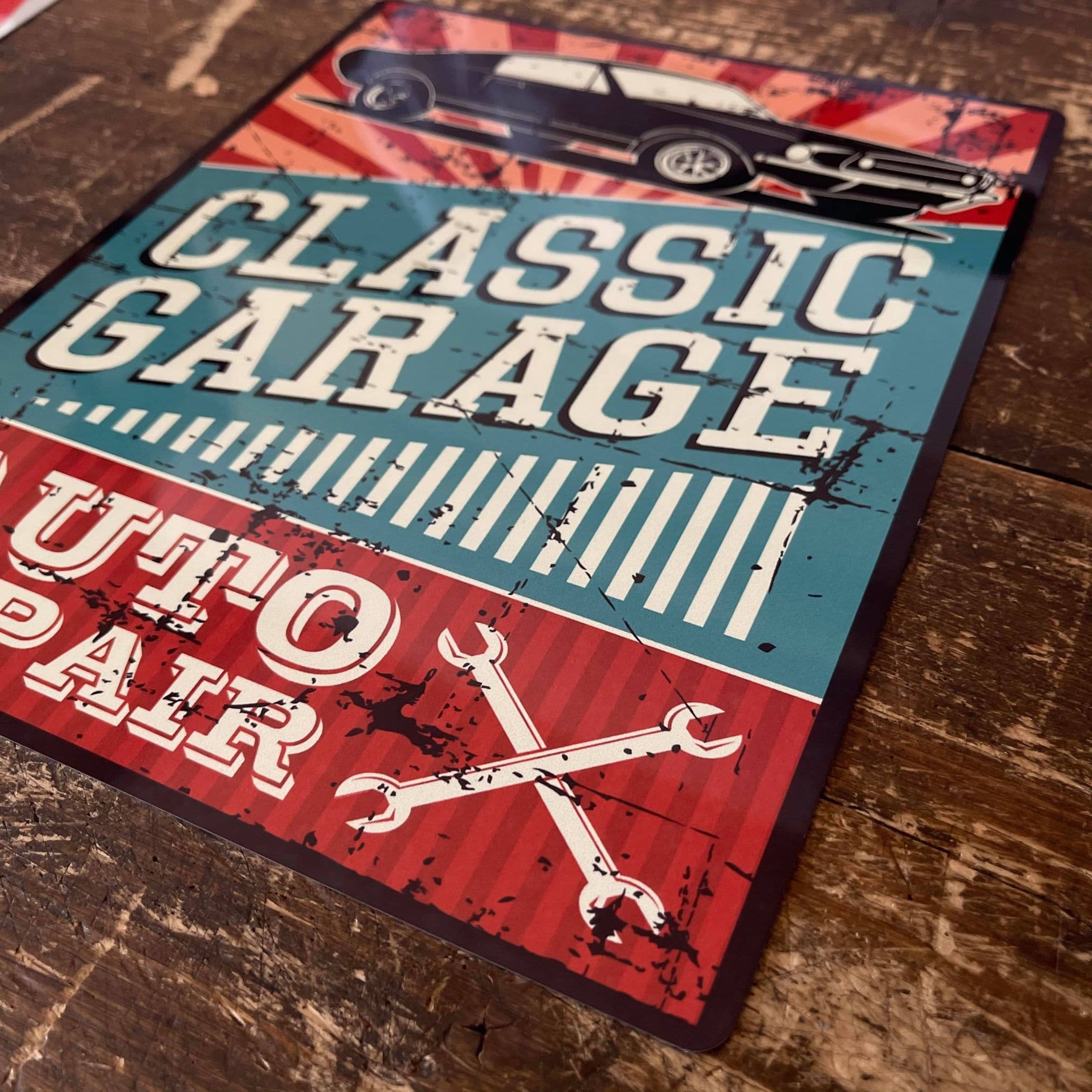 Classic Garage Auto Repair - Metal Retro Wall Sign
