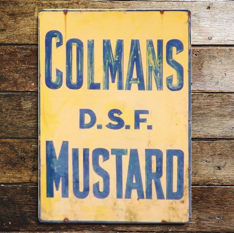Colmans D S F Mustard- Metal Advertising Wall Sign