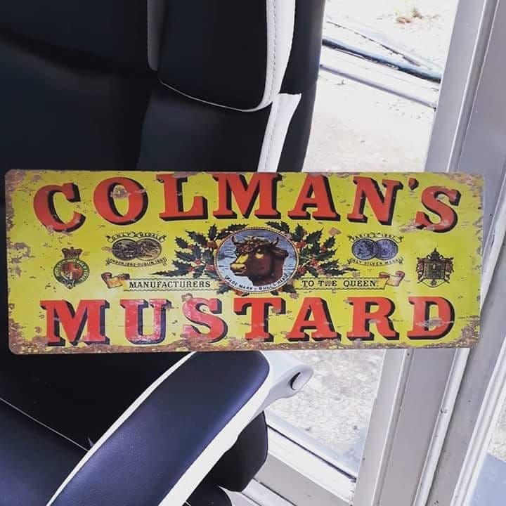 Colmans Mustard Bull Yellow - Metal Art Wall Sign