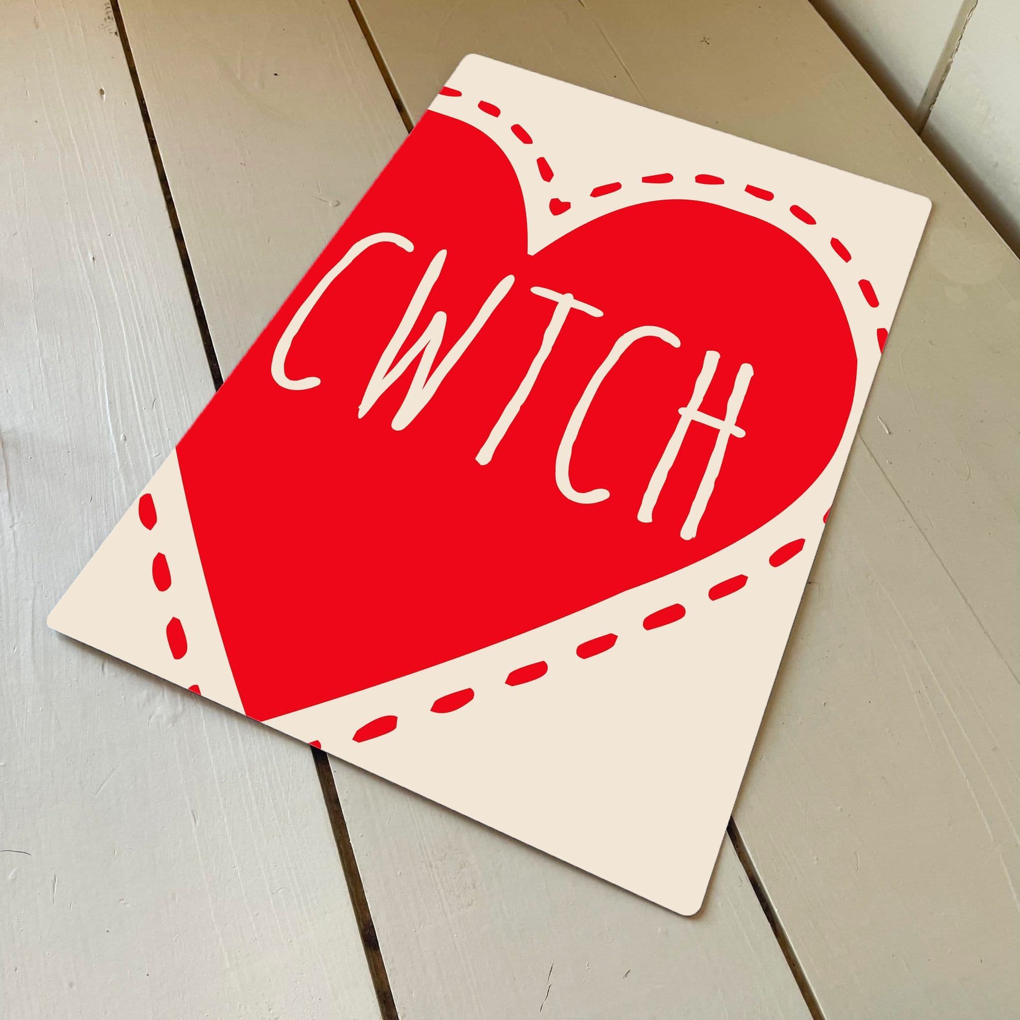 Cwtch Welsh Cuddle - Metal Advertising Wall Sign