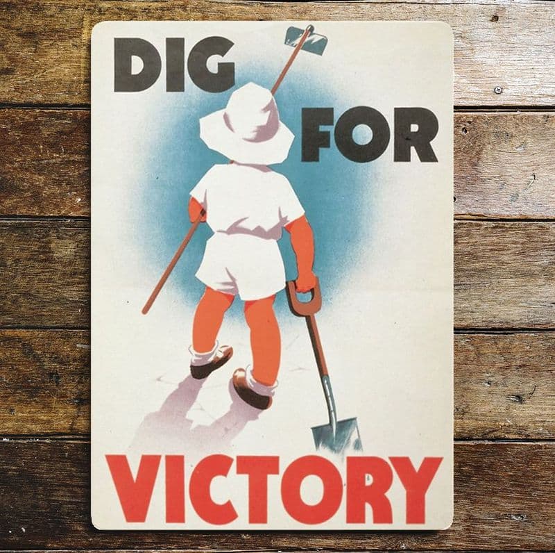 Dig For Victory - Metal Propaganda Wall Sign