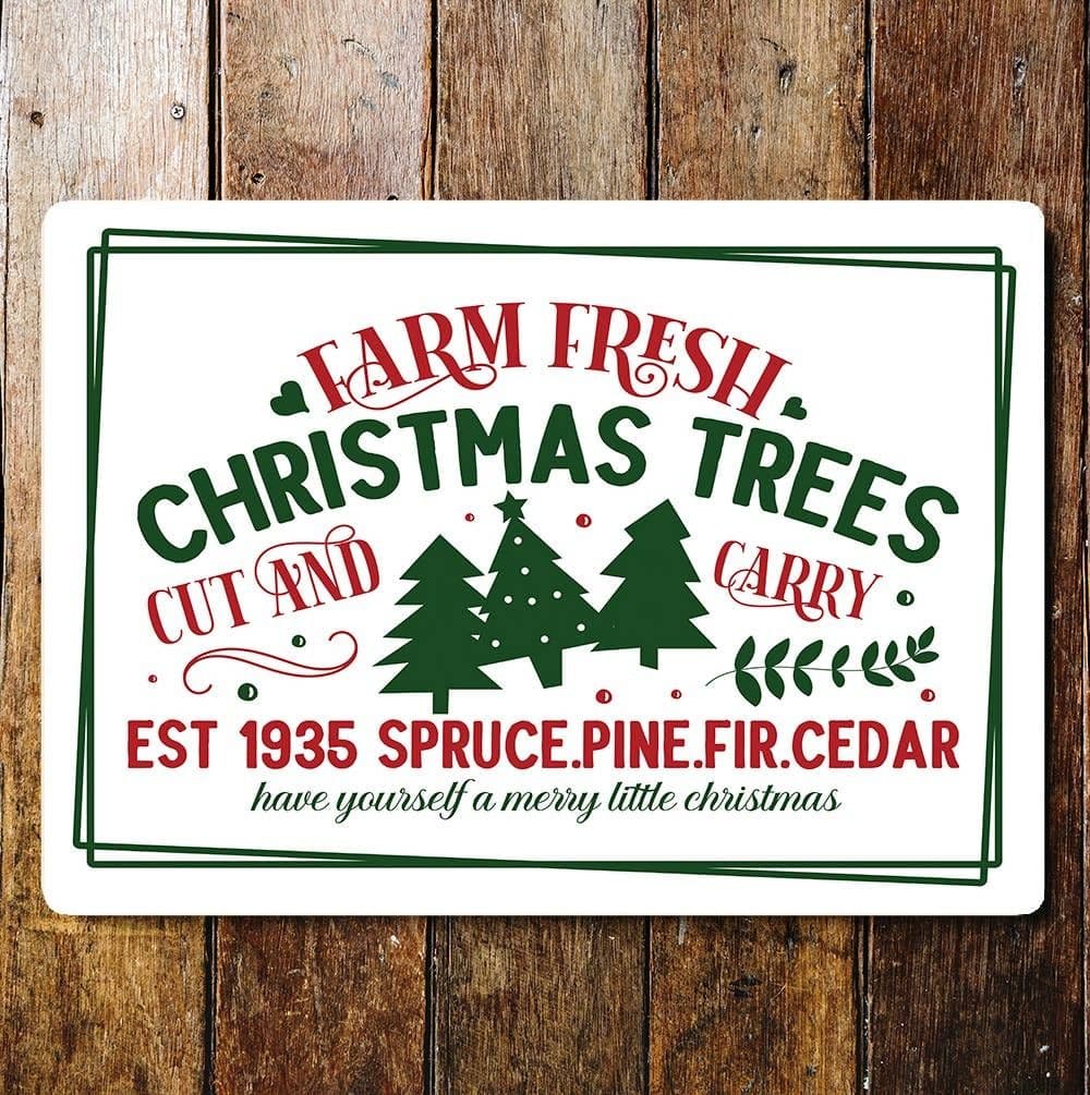 Sign Farm Fresh Christmas Trees E217815 24" Farm Fresh Christmas