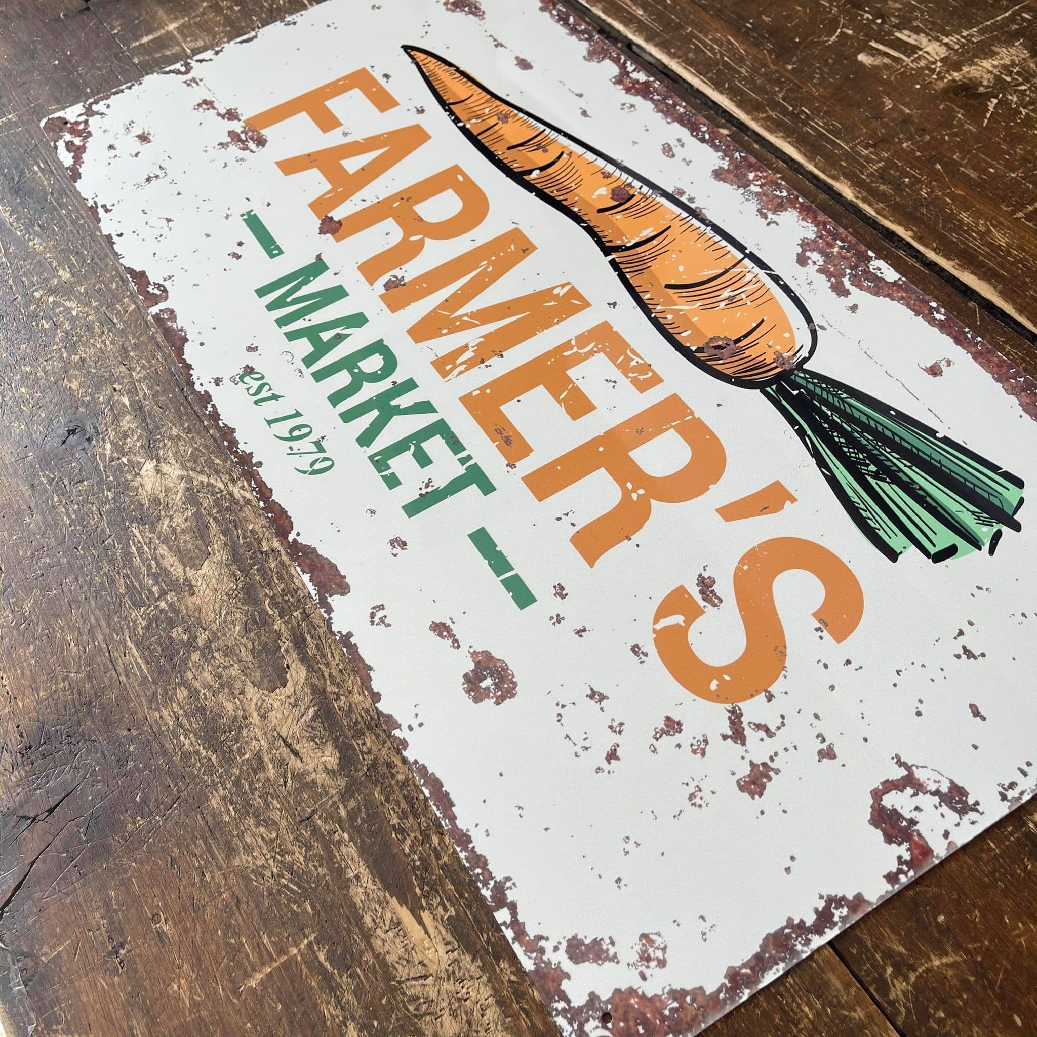 Farmers Market 24 Metal Wall Sign