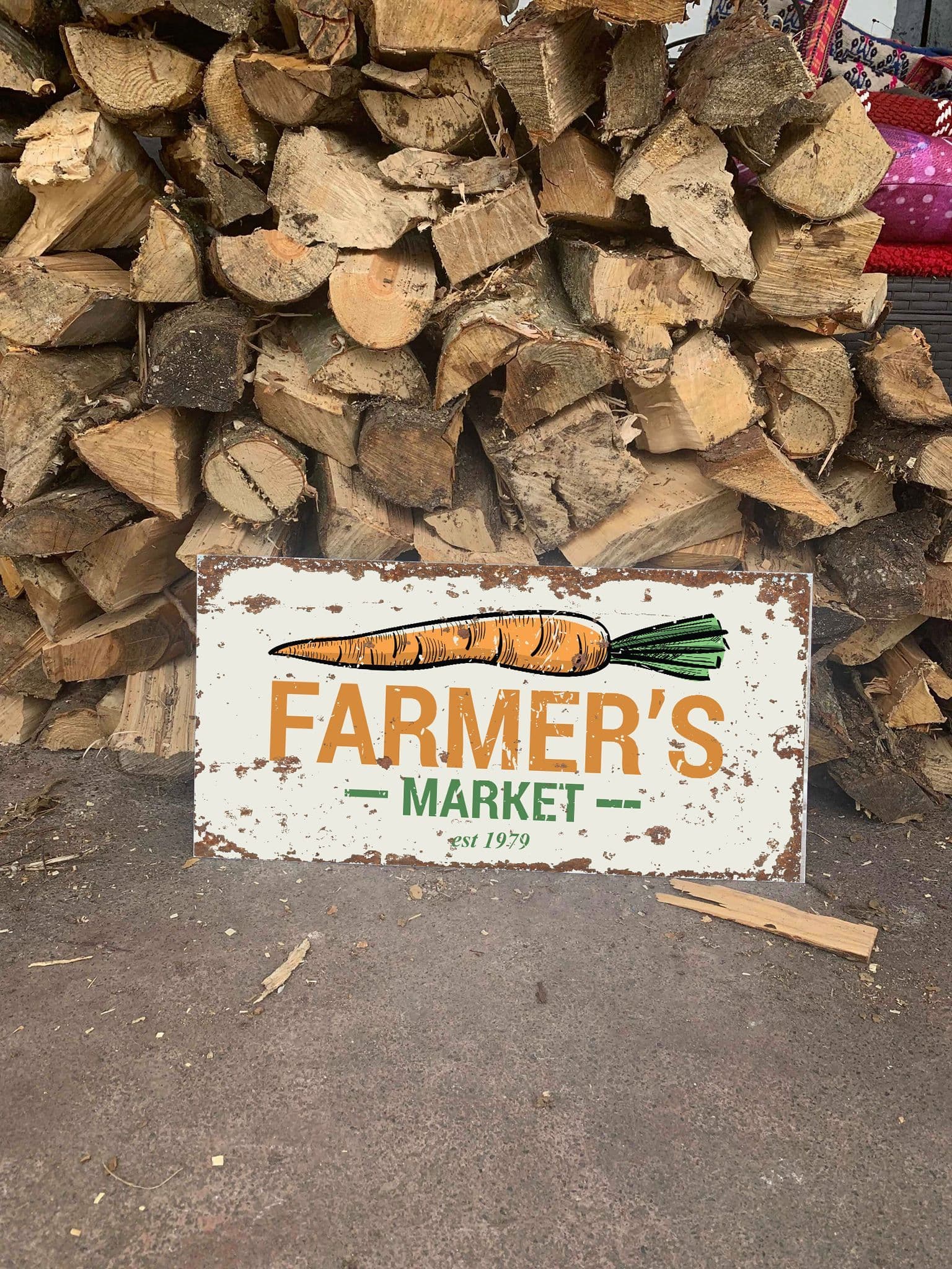 Farmers Market 24 Metal Wall Sign