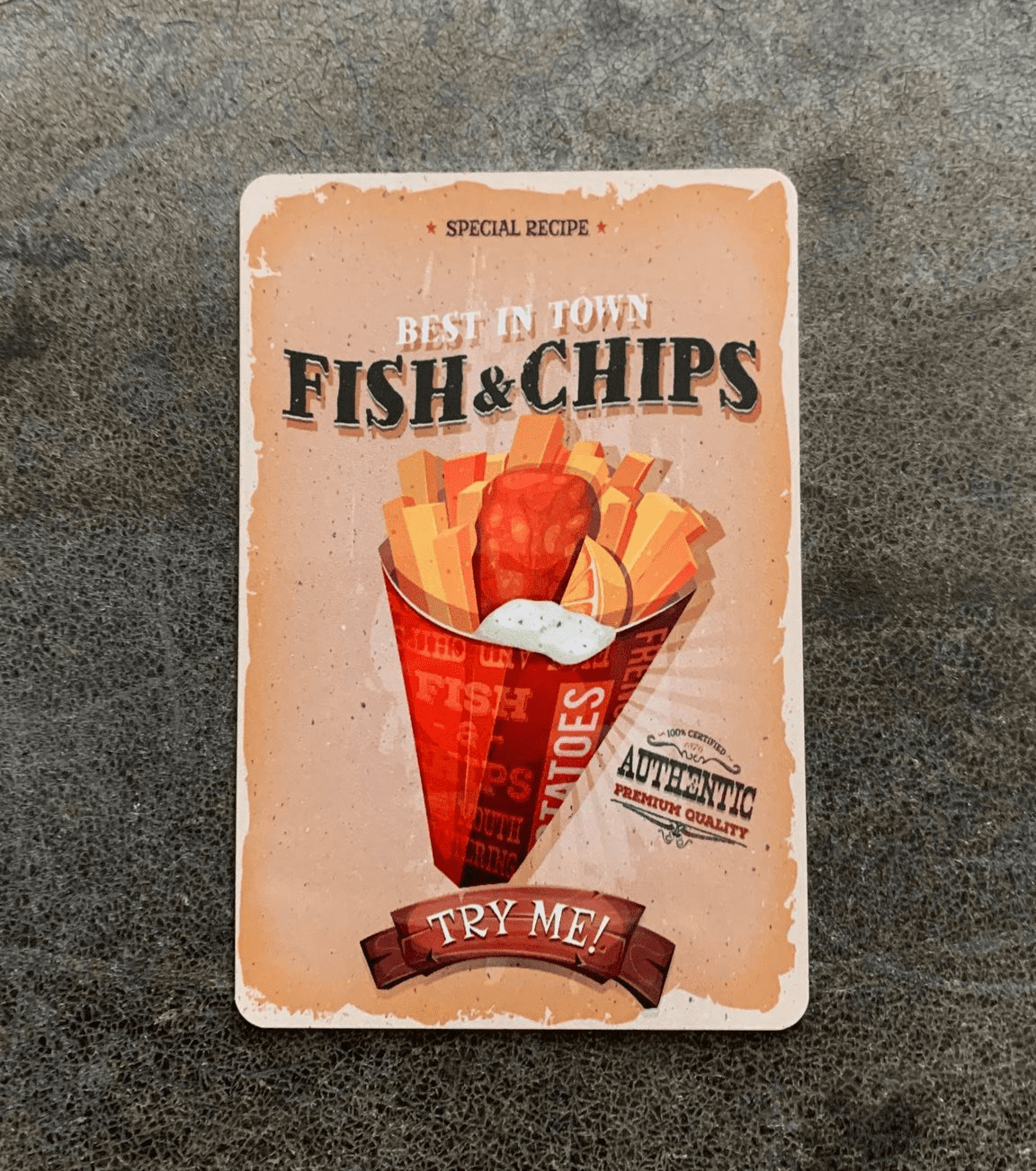 Fish and Chip Take Away Food - Metal Retro Wall Sign