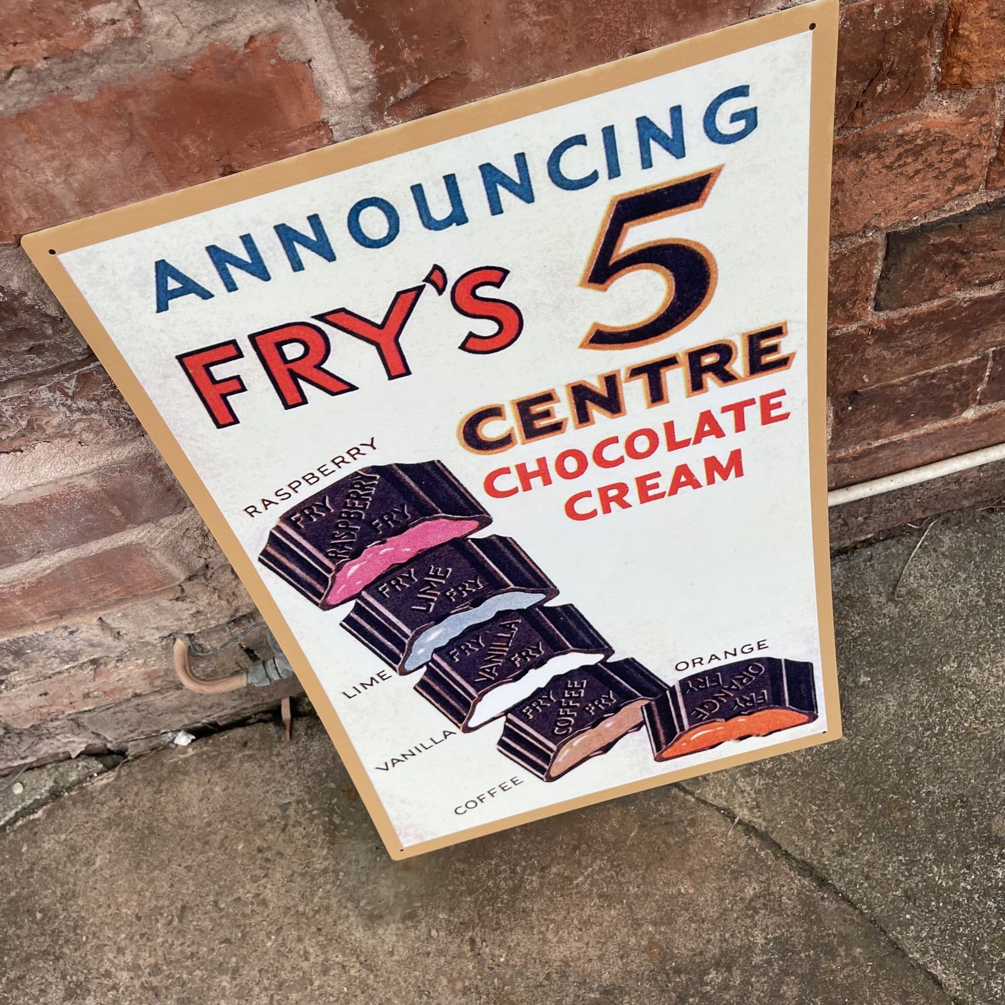 Frys 5 Centre Cocoa & Chocolates - Metal Advertising Wall Sign