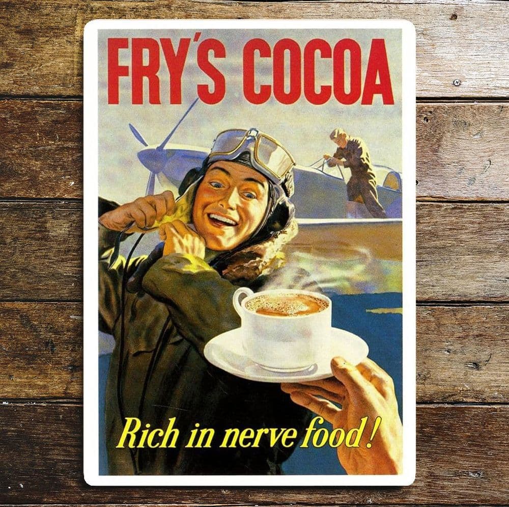 Frys Cocoa Rich In Nerve Food - Metal Advertising Wall Sign