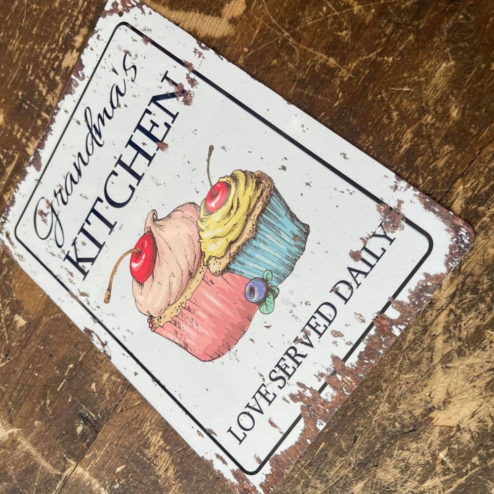 Grandma kitchen Sign Personalised With Any Name / Text - Metal Art Wall ...