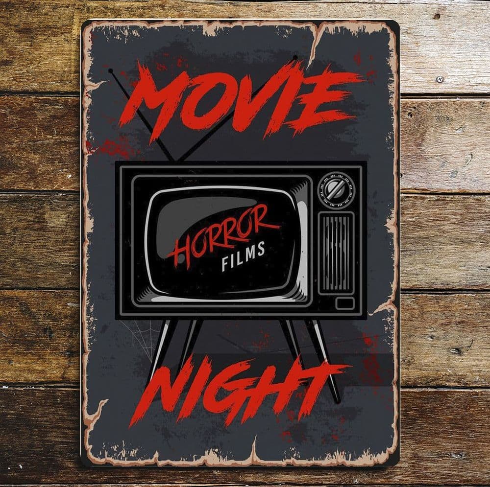 Horro Film Movie Night Metal Sign Plaque