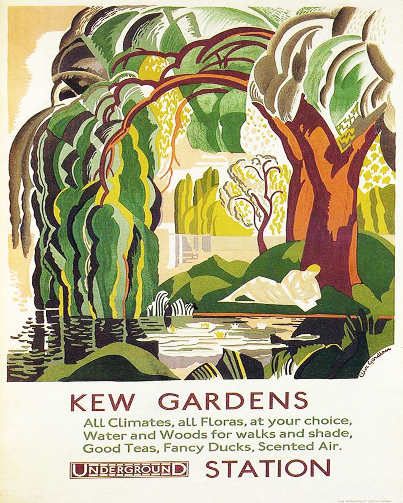 Kew Gardens Station Underground - Metal Travel Wall Sign