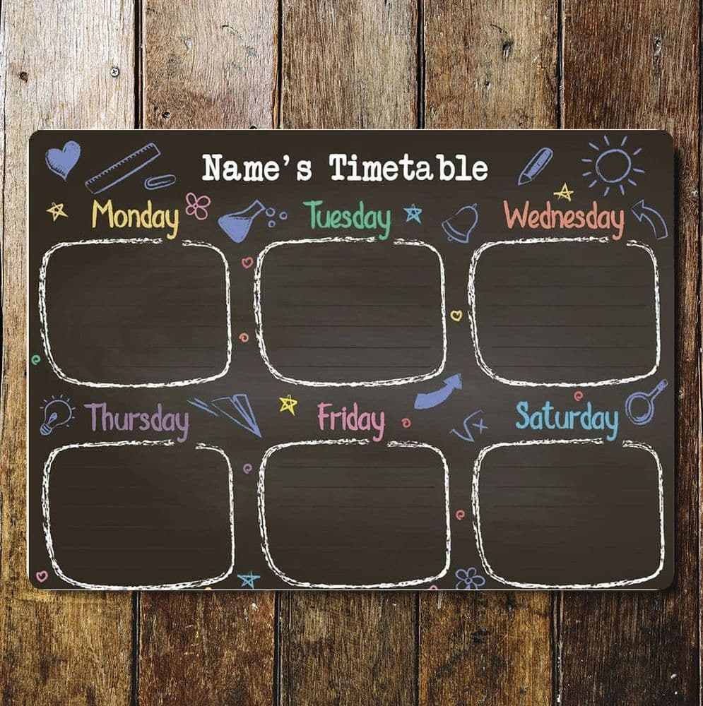 kids timetale Weekly Planner Board Personalised Dry Wipe Whiteboard To ...