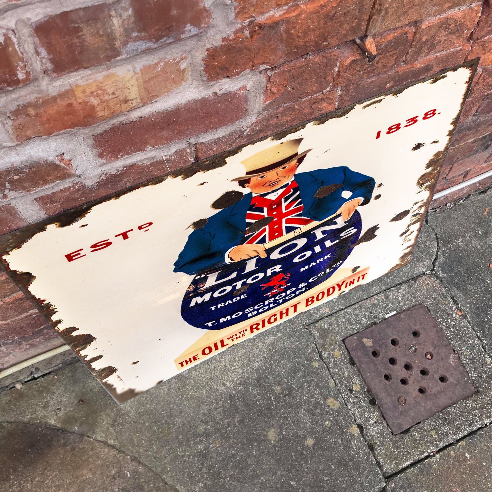 Lion Motor oil - Metal Advertising Wall Sign 1