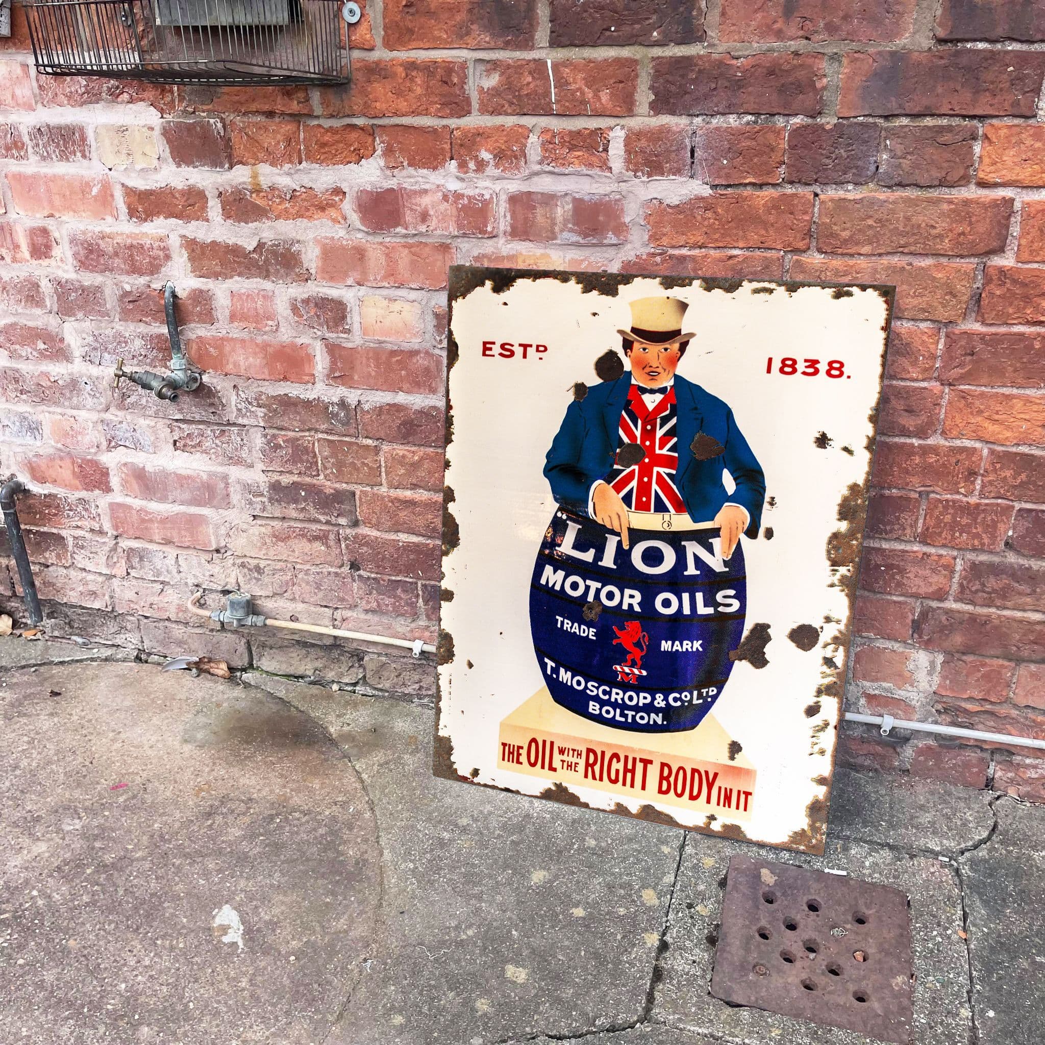 Lion Motor oil - Metal Advertising Wall Sign 1