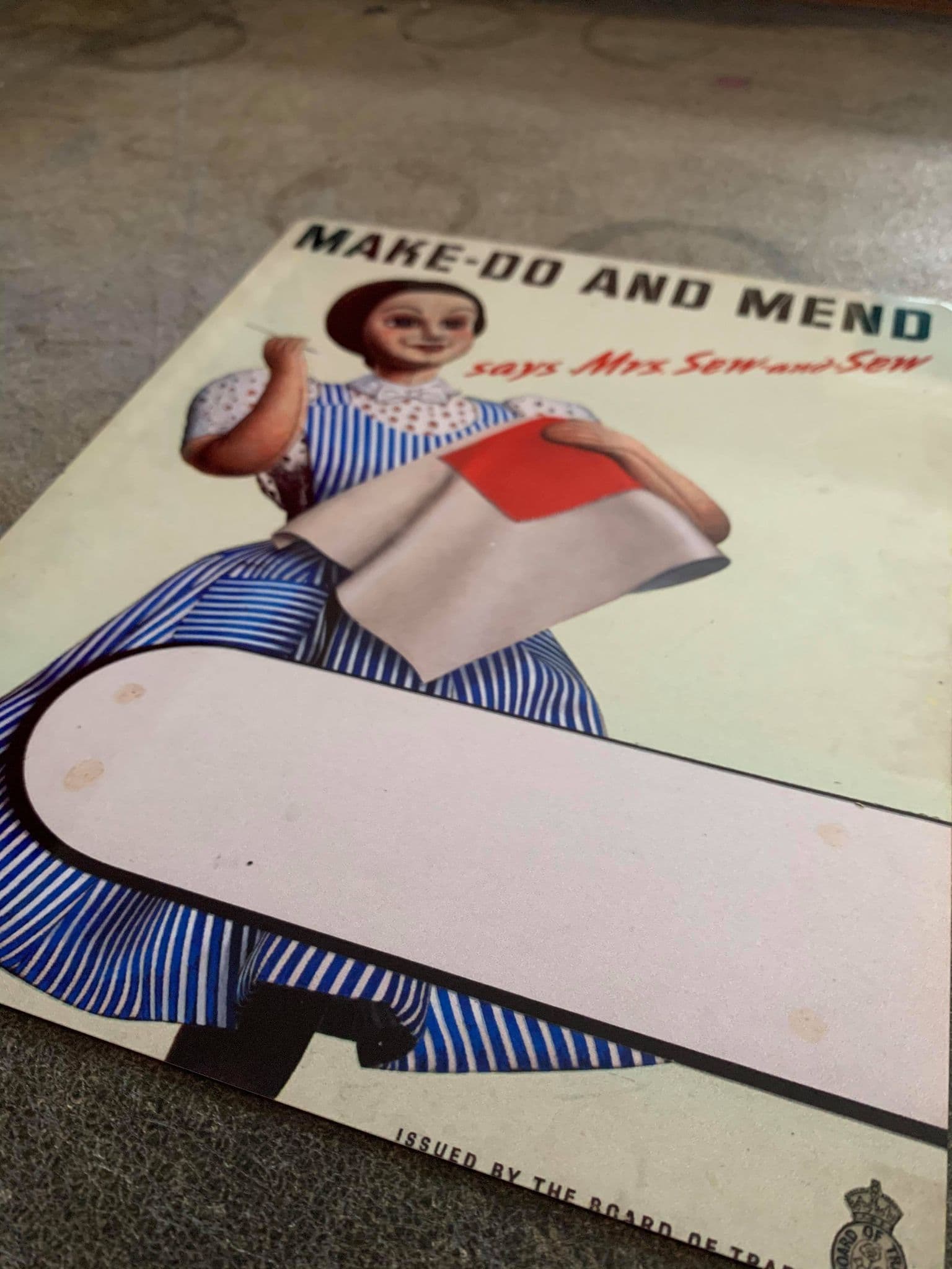 Make Do And Mend says Mrs Sew and Sew - Metal Propaganda Wall Sign