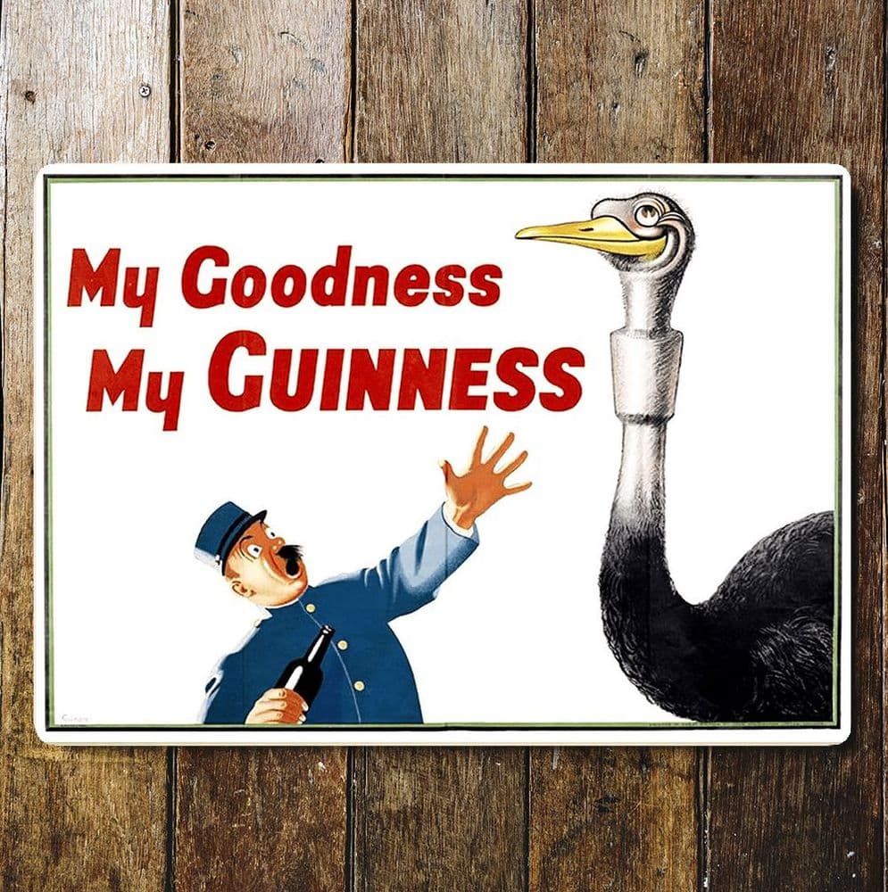 My Goodness My Guinness ostrich - Metal Advertising Wall Sign