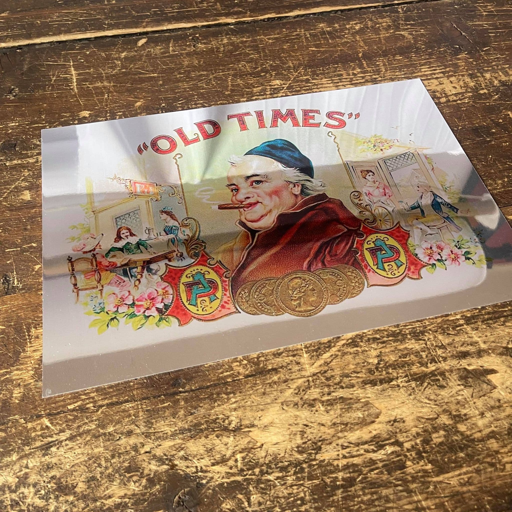 Old Times Beer Pub Bar Mirror - Mirroed Metal Wall Sign