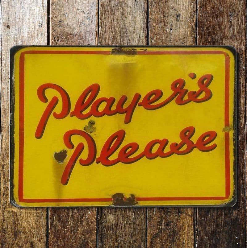 Players Please - Metal Advertising Wall Sign