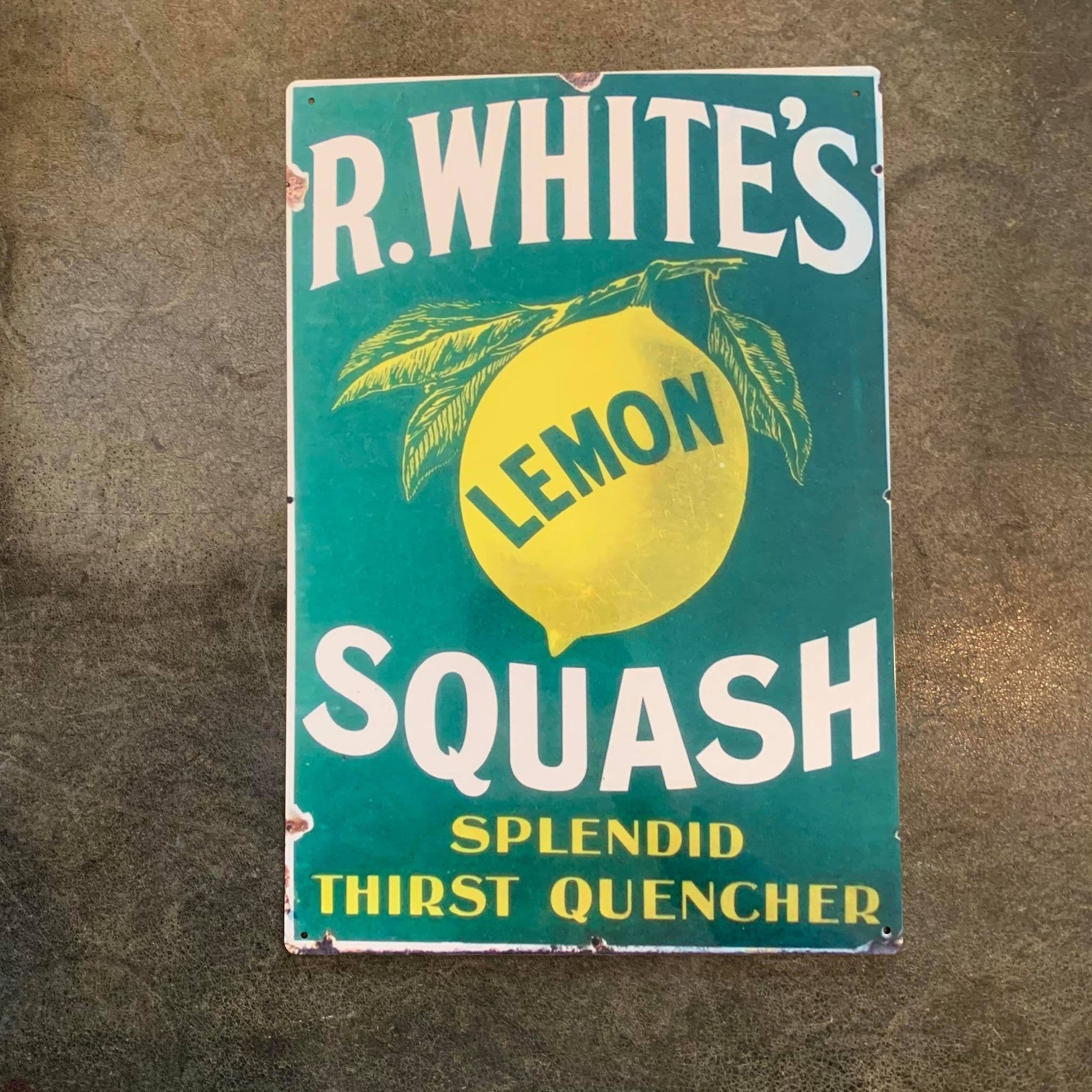 R Whites Squash - Metal Advertising Wall Sign