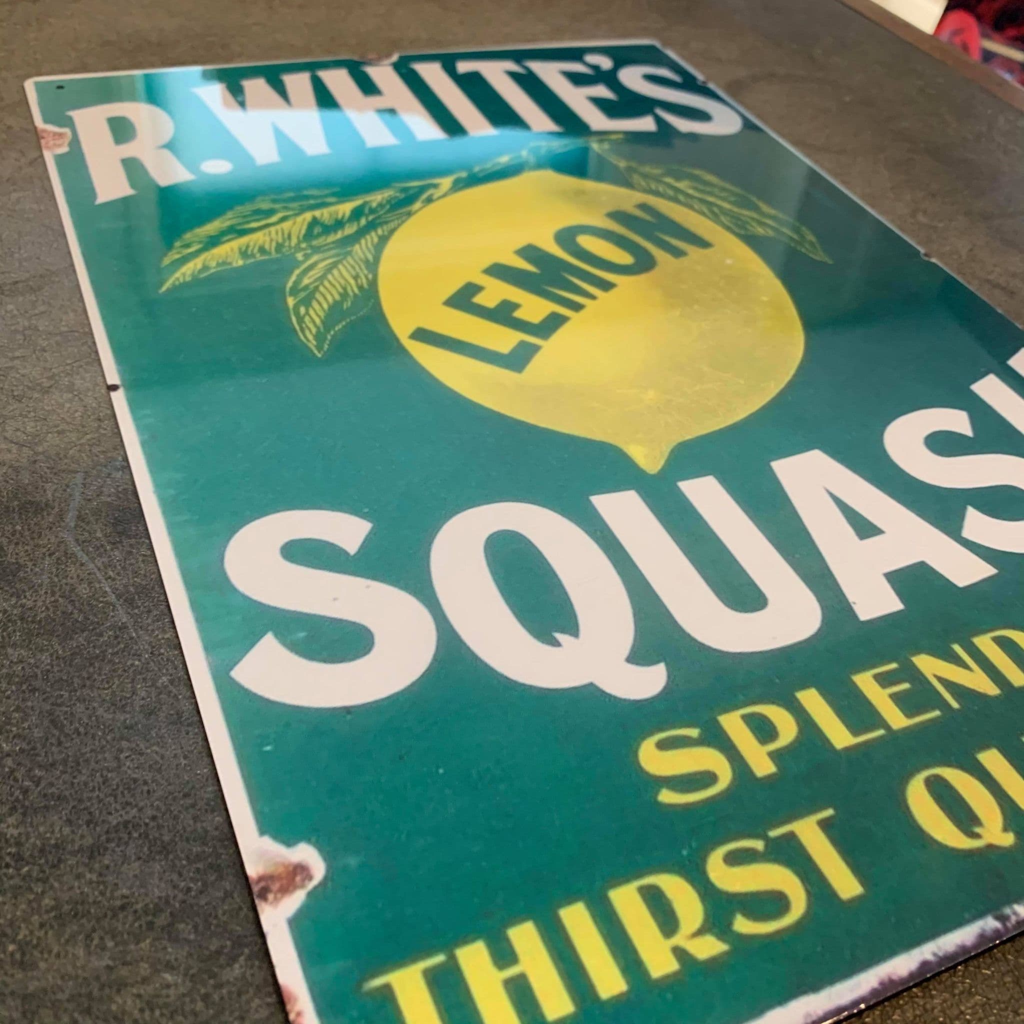 R Whites Squash - Metal Advertising Wall Sign