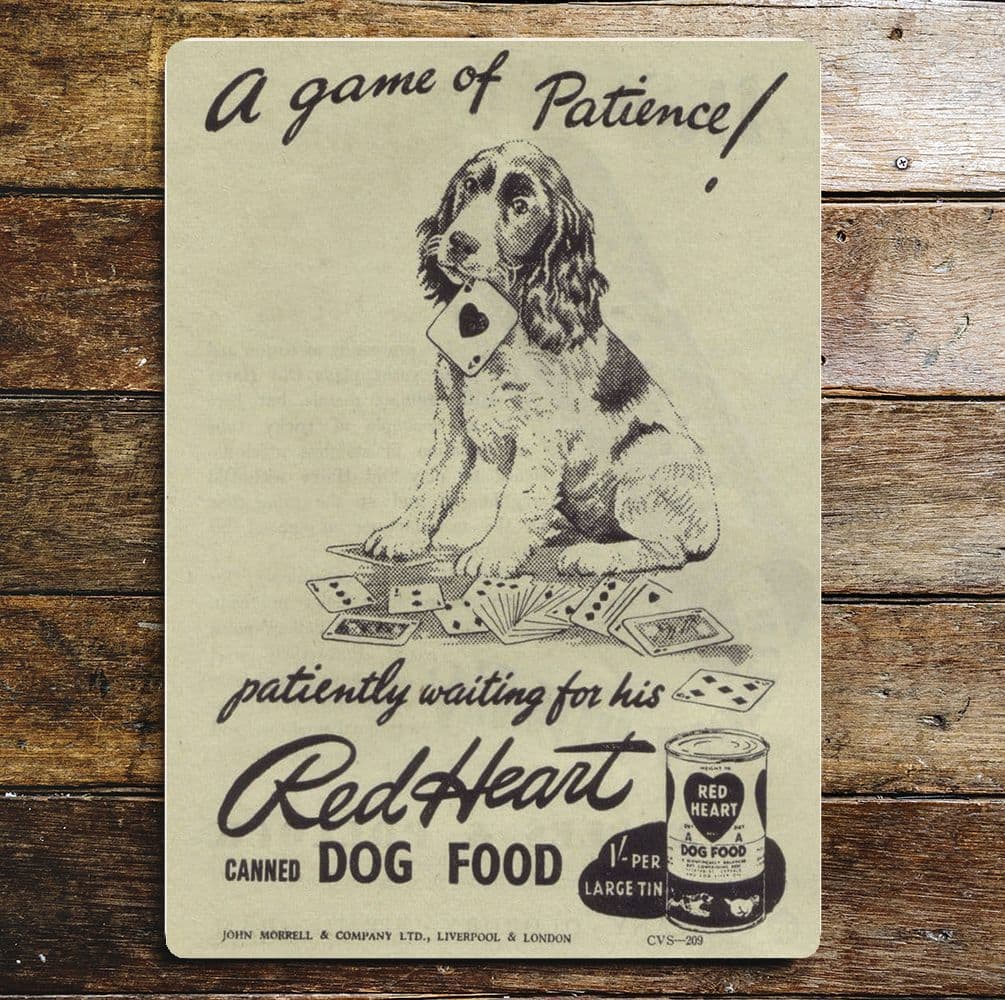 Red Heart Dog Food cocker spaniel - Metal Advertising Wall Sign