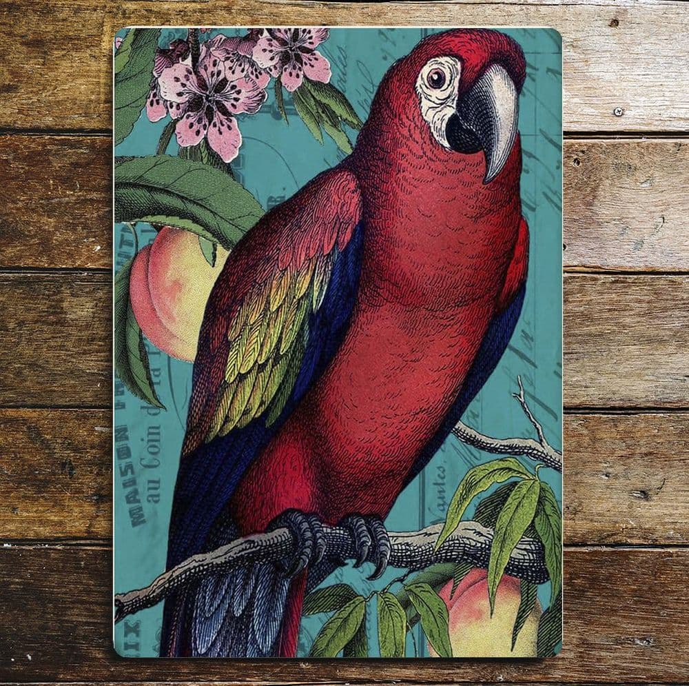 Red Parrot - Metal plaque Wall Sign
